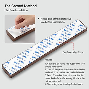 XINZUO Walnut Wood Knife Magnetic Strips 16 Inch, Double Row Round Magnets Magnetic Knife Holder for Wall -Magnetic Knife Bar- Works With Kinds of Kitchen Tools -Space Saver Knife Rack