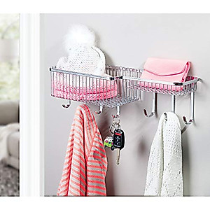 iDesign York Lyra Wall Mount Entryway Basket Organizer - Chrome