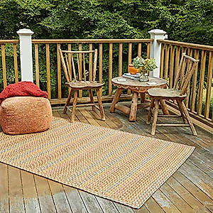 Super Area Rugs Braided Rug Sanford Indoor/Outdoor Braided Carpet for High Traffic Kitchen, Khaki Multi, 4' x 6' Rectangle