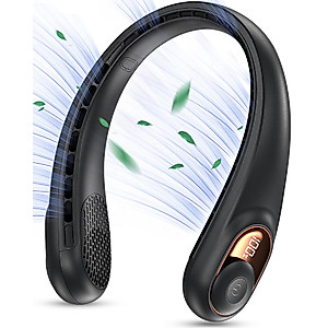 KIDEE Neck Fan, Portable Bladeless Neck Fans, Upgrade 360° Airflow, Super Quiet, 3 Speeds, 4000mAh Personal Wearable Neck Fan, Upgraded Cooling Air Volume USB Rechargeable Hands Free Fan