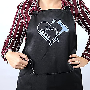 PLACE4PRINT Custom Embroidered hair stylist apron. Hair stylist apron. Hair stylist gift. Hairdresser apron. Personalized hair stylist apron. Beauty Salon aprons - Barber apron - Hair stylist gifts