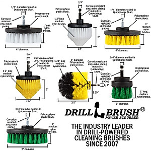 Drill Brush Power Scrubber by Useful Products - Carpet Cleaner - Toilet Bowl Cleaner - Kitchen Set - Car Cleaning Kit - Glass Cleaner - Upholstery Cleaner - Bathroom Cleaner - Shower Cleaner