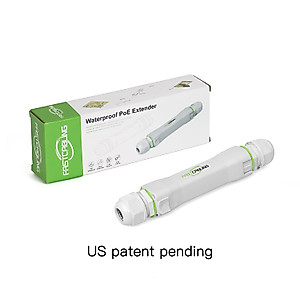 FASTCALBING Waterproof Direct Burial PoE Extender for IP Camera, Ethernet Extension Breaking 100m Distance Limit, IEEE 802.3af/at/bt, PoE+, Plug and Play