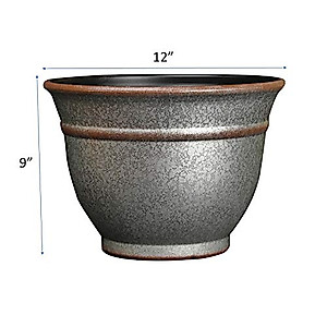 Classic Home & Garden 10512D-531R 12" Alena Planter, Distressed Galvanized