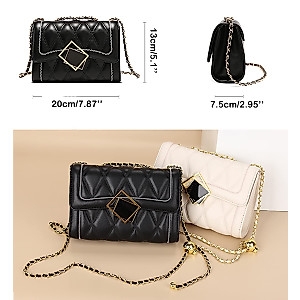 YXBQueen Black Crossbody Bags for Women Black Purses and Handbags Black Chain Purse Designer Handbags