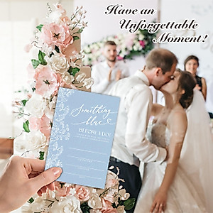 25 Bridal Shower Invitation With Envelopes - Something Blue Before I Do - Minimalism Blue Fill In Style Invitations For New Couples, Mr And Mrs, Newlyweds Invites, Party Favor & Supplies - A07
