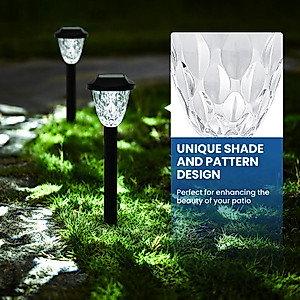 GIGALUMI 8 Pack Solar Lights Outdoor, Solar Pathway Lights with Great Pattern, Waterproof Auto On/Off Solar Powered Light for Outside Yard Garden Walkway Driveway Lawn Pathway