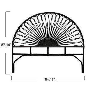 Creative Co-Op Black Rattan Queen Size Headboard