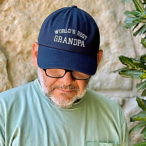 Prfcto Lifestyle World's Best Grandpa Dad Hat - Navy Baseball Hat - Unisex