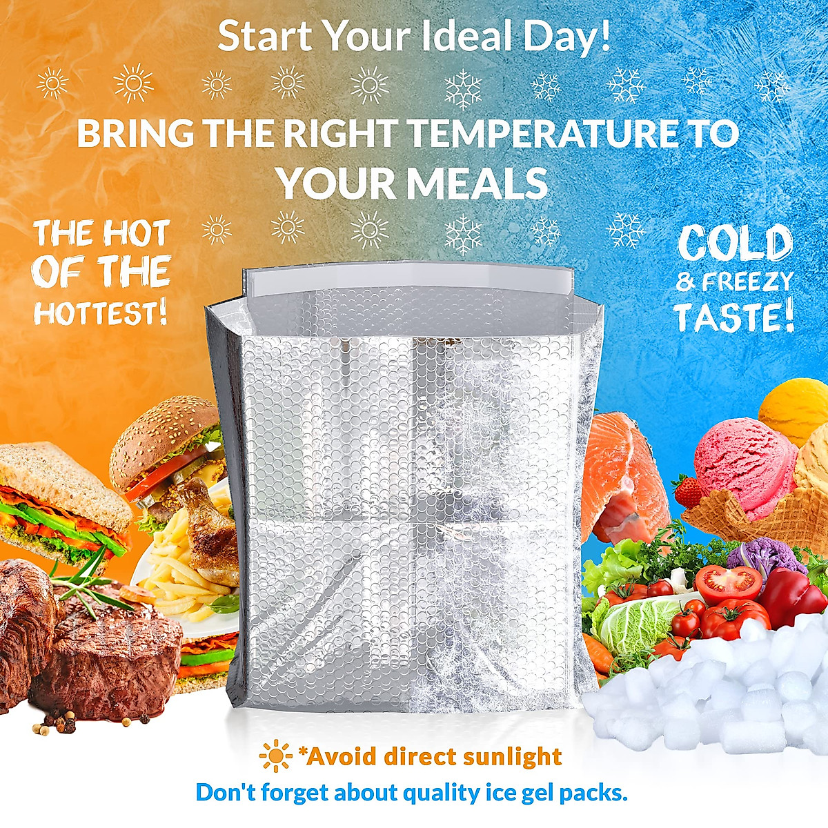 ABC 5 Pack Double Layer Foil Insulated Box Liners 12 x 12 x 5.5 inches. Fits USPS Large Flat Rate Box (12" x 12" x 5.5") Silver Shipping Boxes for Frozen Food, Odorless Insulated Containers.