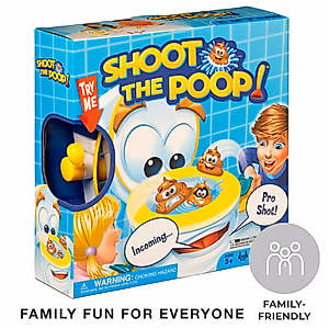 Brybelly The Original Shoot The Poop - Funny Family Game - Fast and Frenzied Flushing Poop Game with Fun Sounds for Kids