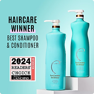 Malibu C Hard Water Wellness Shampoo and Conditioner Duo - Hydrating Hair Care for Shine & Manageability - Protects from Waterborne Elements That Cause Dry, Damaged Hair (33.8oz)