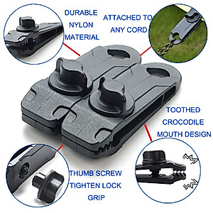 JONMON Tarp Clips, 12Pcs Lock Grip Heavy Duty Awning Tent Clamps Fasteners Holder Set for Outdoor, Camping, Caravan Canopies, Pool, Car Covers