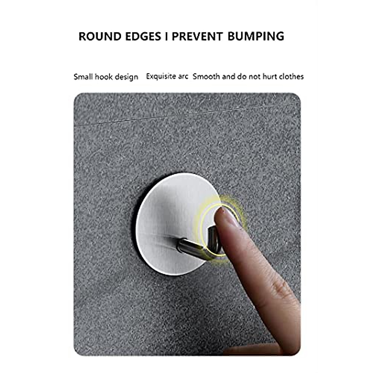 kylayoyo Self-Adhesive Hook, 3M Hooks, Waterproof, Heavy-Duty Wall Hook Without Nails, Bathroom, Kitchen, Bedroom, Cabinet, Closet, Towel, Bathrobe, Coat Key Chain, Round Design 6 Packs