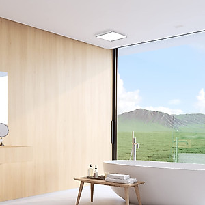 Homewerks 7146-80-MS Bathroom Fan Integrated Dimmable LED Light Humidity Sensor Exhaust Ventilation 1.5 Sones 80 CFM, Smart Motion White