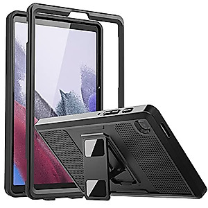 MoKo Case Fit Samsung Galaxy Tab A7 Lite 8.7-Inch 2021 (SM-T225/T220/T227), Shockproof Full Body Rugged Stand Back Cover Built-in Screen Protector Fit Galaxy Tab A7 Lite 8.7" 2021, Black