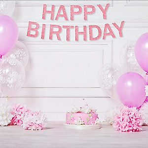 FALIZIFU Pink Happy Birthday Banner Birthday Sign Pink Happy Birthday Decorations for Men Women Birthday Party Supplies Wall Door Banner Flag