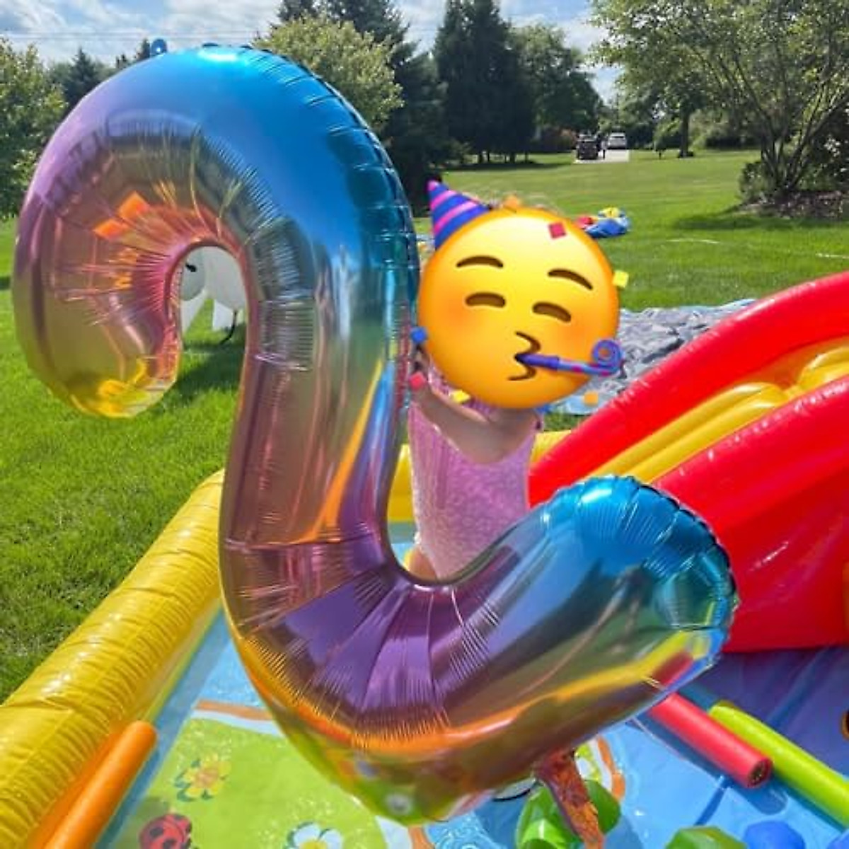 40 inch Rainbow Gradient Colorful Big Size Number Foil Helium Balloons Birthday Party Celebration Decoration Large globos (40 inch Rainbow 3)