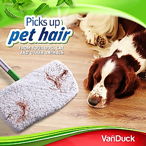 VanDuck Reusable 100% Cotton Mop Pads Compatible with Swiffer Sweeper Mops (2-Pack) Washable Mop Pads for Wet & Dry Use (Mop is Not Included)