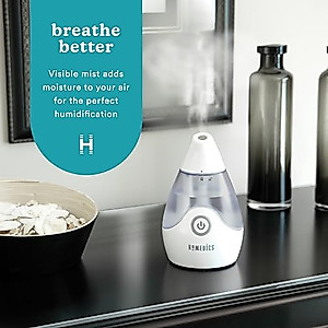 Homedics TotalComfort Ultrasonic Personal Humidifier – Small Portable Air Humidifiers for Bedroom, Plants, Office, Travel – Ultra Quiet 22oz Cool Mist Humidifiers, White