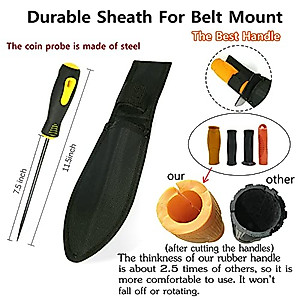 NUOSHIKE Metal Detector Digger Tools with Coin Probe, 7.48 inch Blade, Heavy Duty Serrated Edge Digger,Garden Knife with Sheath for Belt Mount