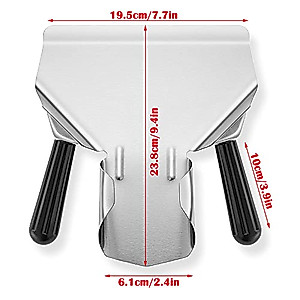 MGGi Stainless Steel Dual Handle French Fry Bagger Scoop Chip Popcorn Bagger Ice Candy Snacks Desserts Scooper with Removable Dual Handle - Right and Left Handle
