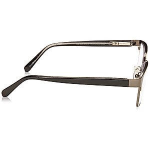 Foster Grant Men's Donovan Square Reading Glasses, Gunmetal/Transparent, 53 mm, +1.00