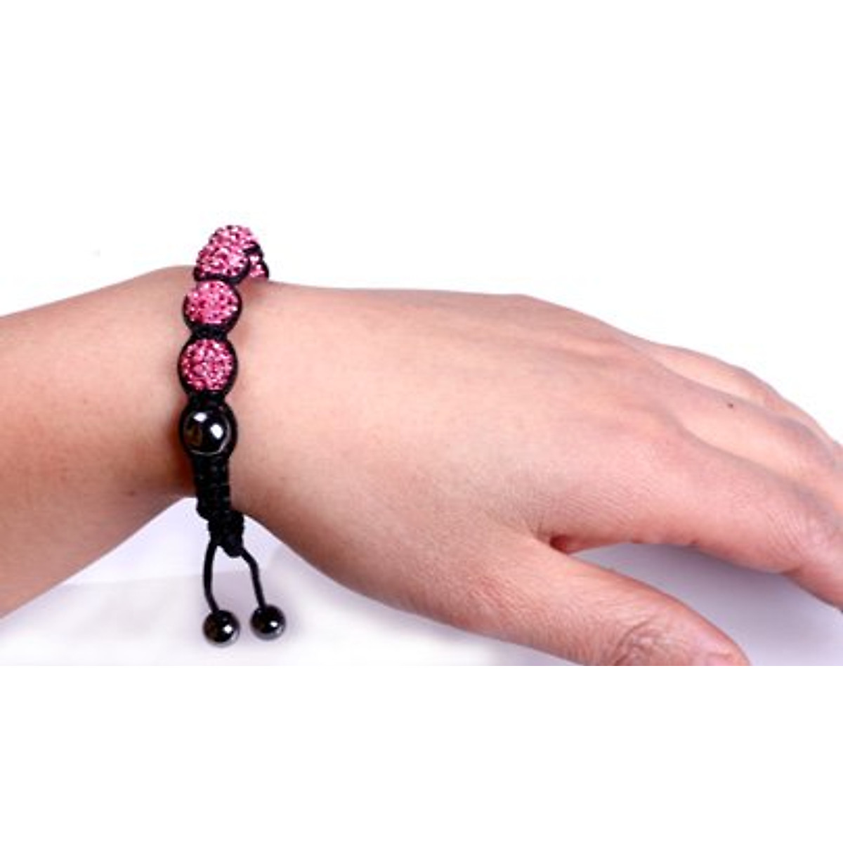 Shamballa Style Jewelry Gold Yellow Women Girl Pave Shine Crystal Ball Hand-Woven Bracelet Adjustable