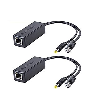 10Gtek POE Splitter Cable 100Mb/s 155Mb/s, 802.3AT/AF, 48V to 12V (PSE chip Inside), 100 Meters Link (2-Pack)