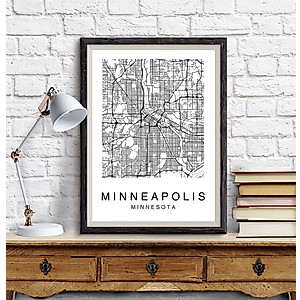 Custom Map Poster Personalized Map Print City Map Wall Art Decor Black and White Sizes Available