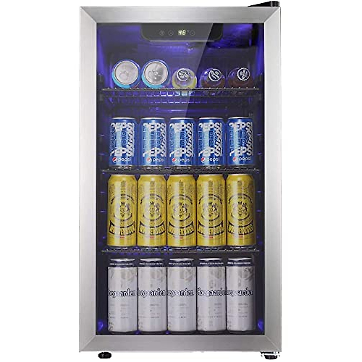 Antarctic Star Beverage Refrigerator -120 Can Mini Fridge for Soda Beer or wine, Small Drink Dispenser, For Office or Bar with Adjustable Removable Shelves, Black, 3.2 Cu.Ft.
