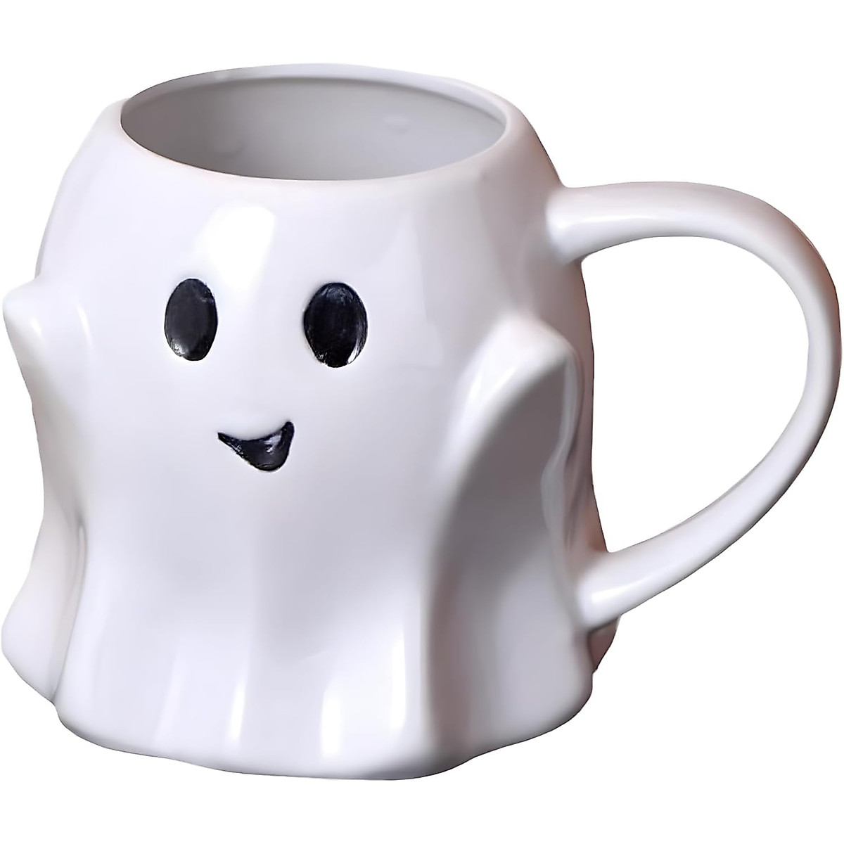 Halloween Mug Novelty Ghost Mug 3D Cute Ceramic Coffee Cup Perfect for Halloween Decor and Halloween Christmas Birthday White Elephant Gifts for Coffee Milk Tea Lover (White)