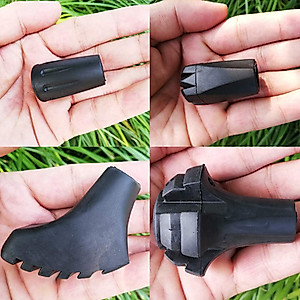 A ALAFEN Replacement Rubber Tips Set for Trekking Pole Walking Hiking Sticks Tips Protectors