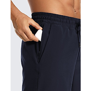 CRZ YOGA Men's 2 in 1 Running Shorts with Liner 9'' Quick Dry Workout Sports Athletic Shorts with Pockets Navy X-Large