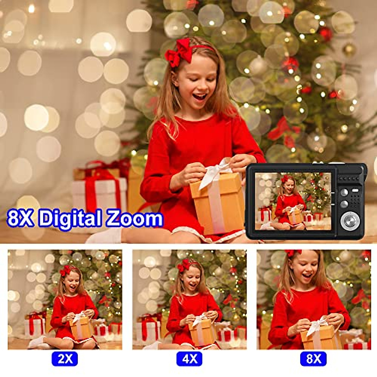 Digital Camera,4k 48 MP Mini Kid Camera,Video Camera 2.7inch Digital Zoom,Pocket Camera for Beginners