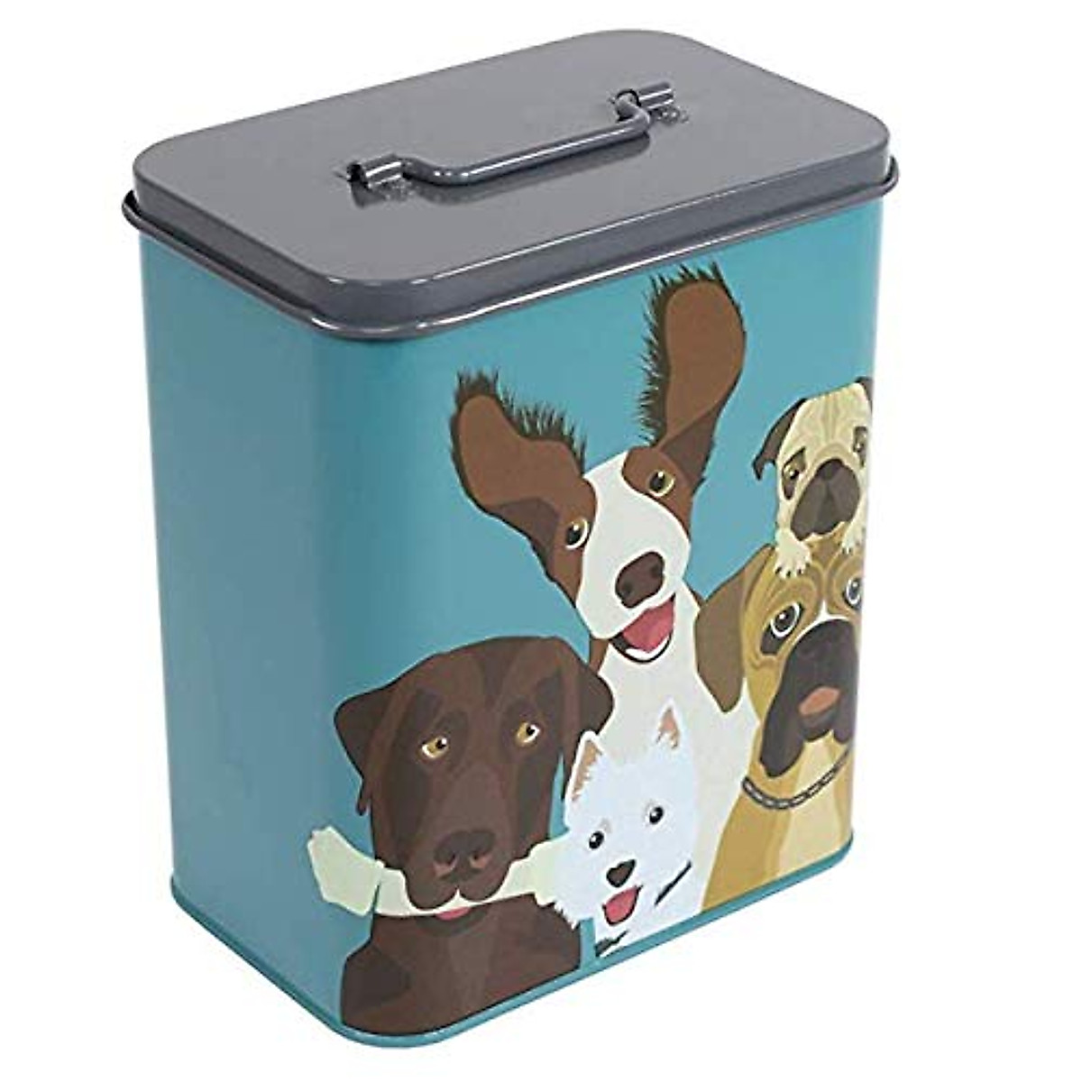 Burgon & Ball Creaturewares GCR/Dog Pet Food Storage Tin The Rabble' Dog, Grey, 16.5 x 11 x 20 cm