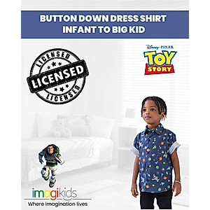 Disney Pixar Toy Story Buzz Lightyear Toddler Boys Button Down Dress Shirt 4T