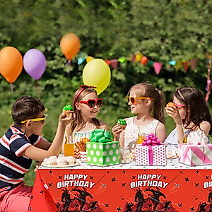 3 Pieces Ninja Pattern Tablecloths, Ninja Birthday Party Supplies Disposable Plastic Rectangular Ninja Themed Table Covers for Teens Birthday Party Decorations, 108 x 54 Inches