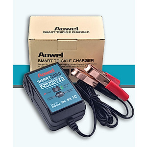 Aowel 12V, 2-Amp Fully Automatic Battery Charger & Maintainer for Car, Lawn Mower, ATV, Motorcycle, Boat, Marine Lithium(LifePO4) and AGM, Deep Cycle Lead-Acid Batteries