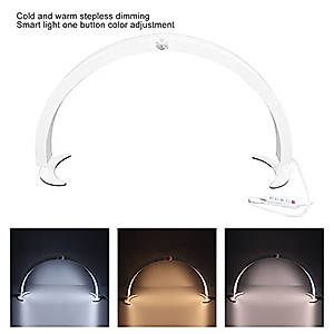 Half Moon Nail Desk Lamp, 40W 28in 2000LM Dimmable LED Half Moon Table Lamp Manicure Lamp with Remote for Beauty, Skincare, Lashes, Eyebrows, 3200K‑5600K, 7 Color, 10 Brightness (US Plug)