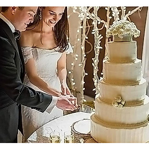 Handmade White Rose Wedding Cake Knife Shovel Server 2 Piece Set of Wedding Site Props