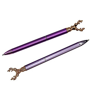 Maydahui 12PCS Deer Head Shape BallPoint Pen Creative Christmas Animal Pens Black GeL Ink Design for Boys Student