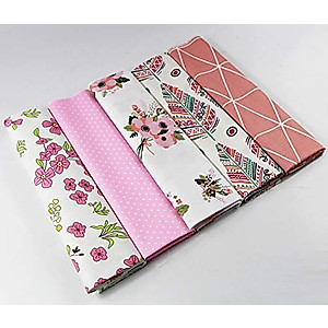 aufodara 5pcs Cotton Craft Fabric Bundles Patterns Textile Patchwork Tissue, Quilting Fabric, 19.7"x19.7" Pre-Cut Fabric Squares for DIY Crafts Sewing Quilting Scrapbooking (#-55-B)