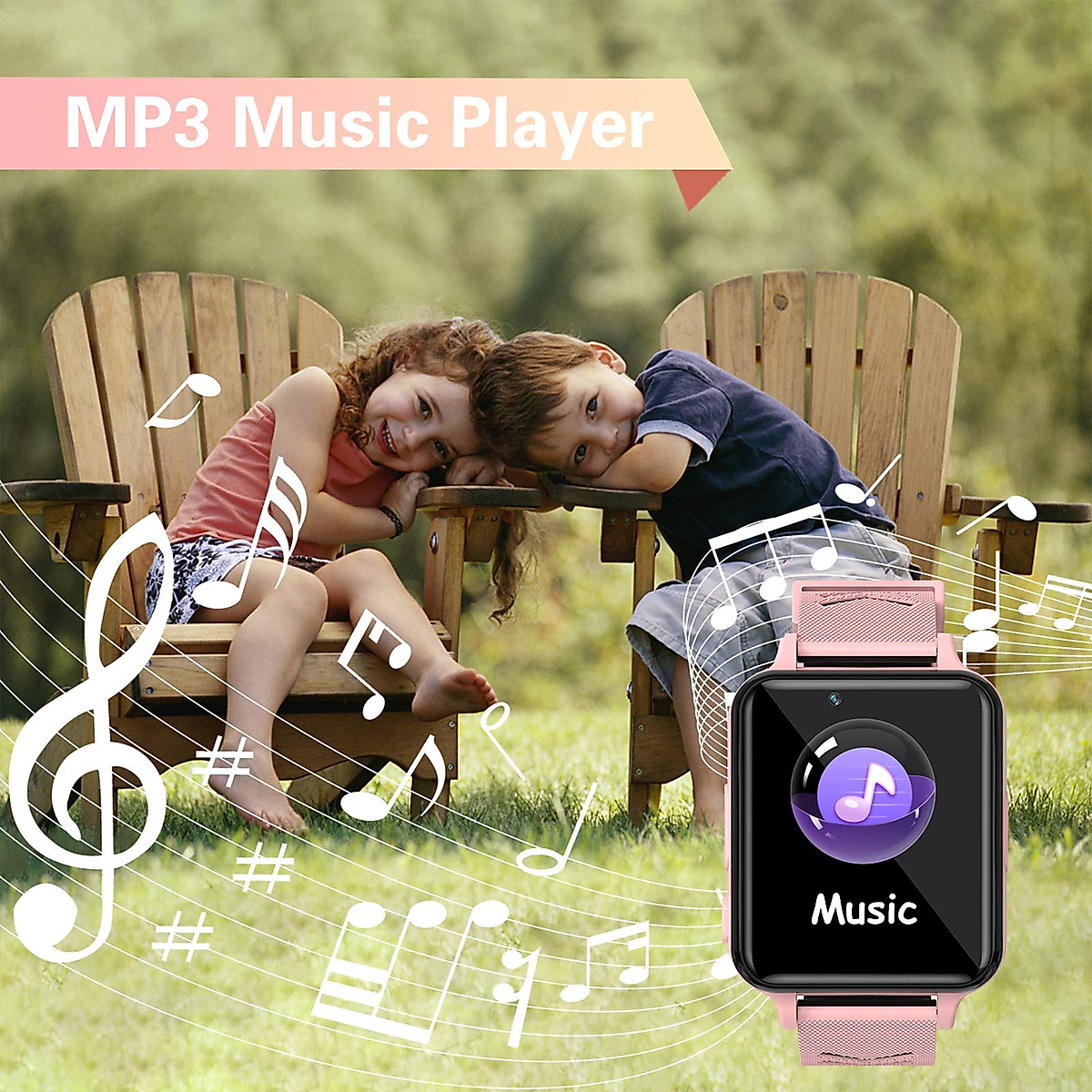 Kids Smart Watch for Girls Boys - Smart Watch for Kids Watches for 4-12 Years with 17 Puzzle Games Alarm Clock Music Player Camera Calculator Torch Children Learning Toys Teens Birthday Gifts (Pink)