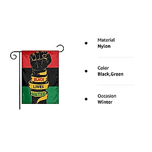 Usa African American Afro Pan Black And Green Red Fist Ribbon Black Lives Matter Blm Flax Nylon Burlap Linen Fabric Garden Flag Farmhouse Mailbox Decor Welcome Sign 12x18 Inch Small Double Sided