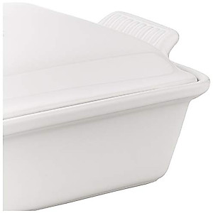 Le Creuset Stoneware Heritage Covered Rectangular Casserole, 4 qt. (12" x 9"), White