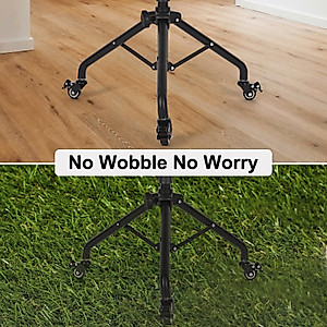 Tossbiss Laptop Tripod on Wheels with 2 Shelves, Portable Projector Floor Stand Adjustable Height 25.9 to 51.8 Inch with Phone Holder