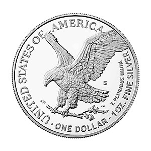 2021 S American Silver Eagle Type 2 Eagle Landing Reverse 1 Ounce Coin in OGP with CoA Dollar Proof US Mint