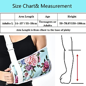 Ledhlth Rose Arm Sling for Women Fashion Flower Sling for Broken Arm Adults Sling for Shoulder Injury Youth Sling for Shoulder Surgery Elbow Wrist Sling for Broken Collarbone