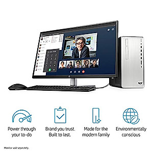 HP Pavilion Desktop, 10th Gen Intel Core i3-10100 Processor, 8 GB RAM, 512 GB SSD, Windows 11 (TP01-1030, Silver)